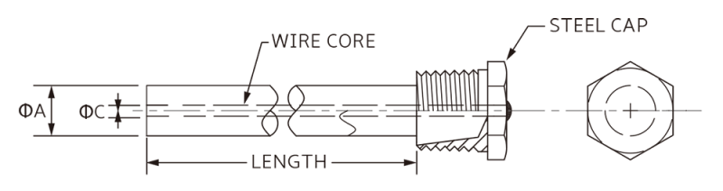 Aluminum Water Heater Anode Rod with Threaded Hex Steel Cap - YUXI